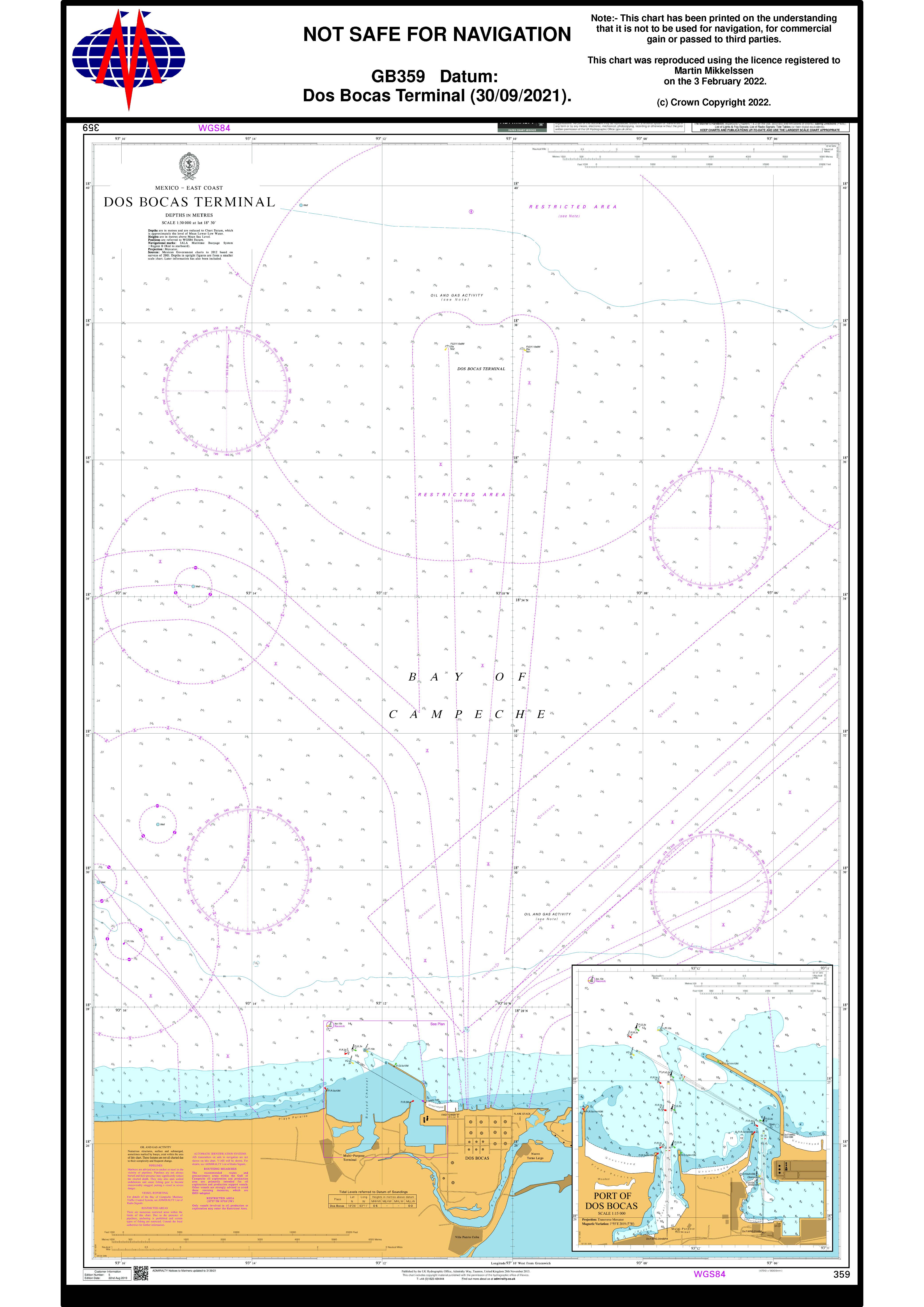 Nautical Chart 359 Dos Bocas Terminal