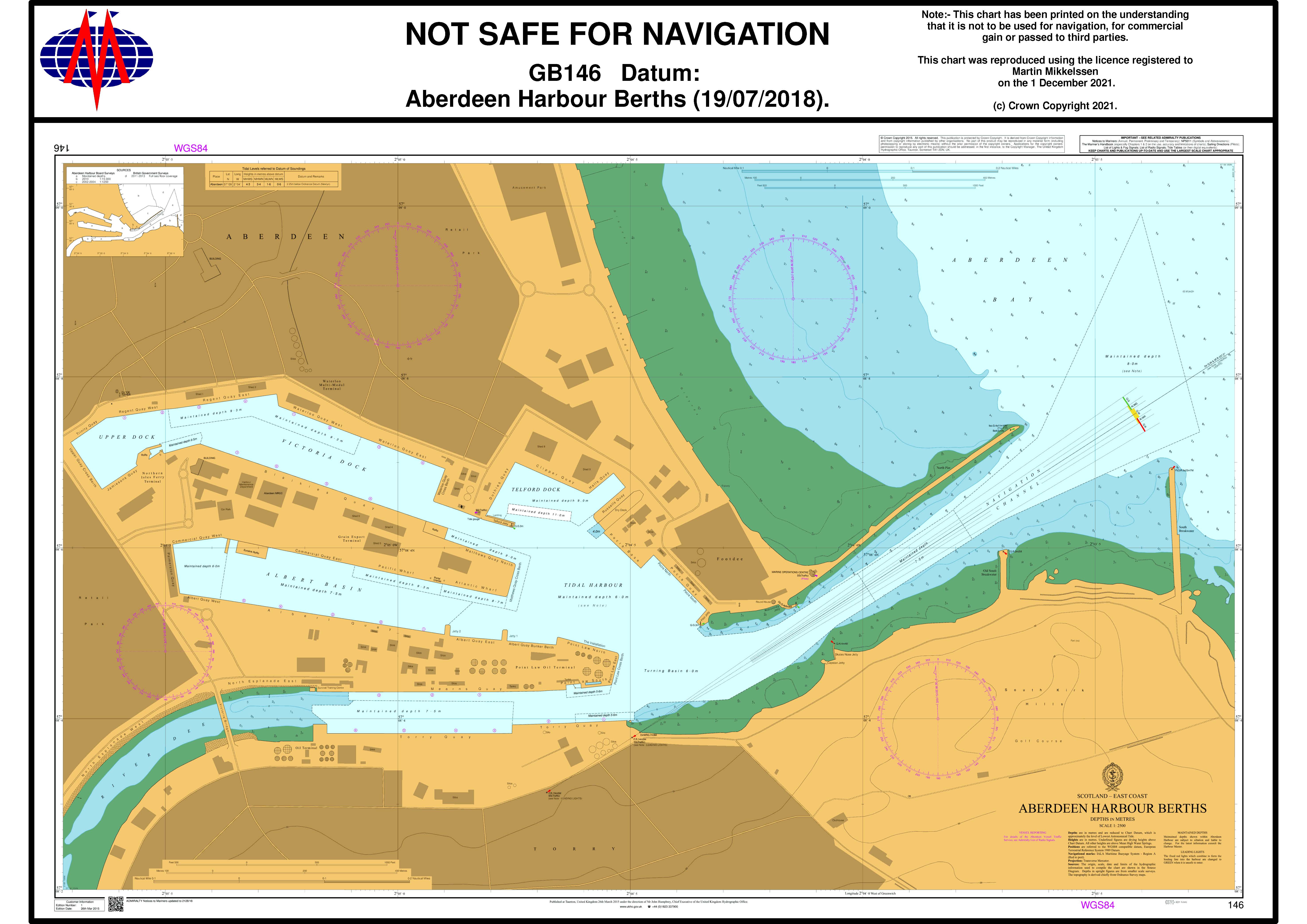 Nautical Chart 146 Aberdeen Harbour Berths