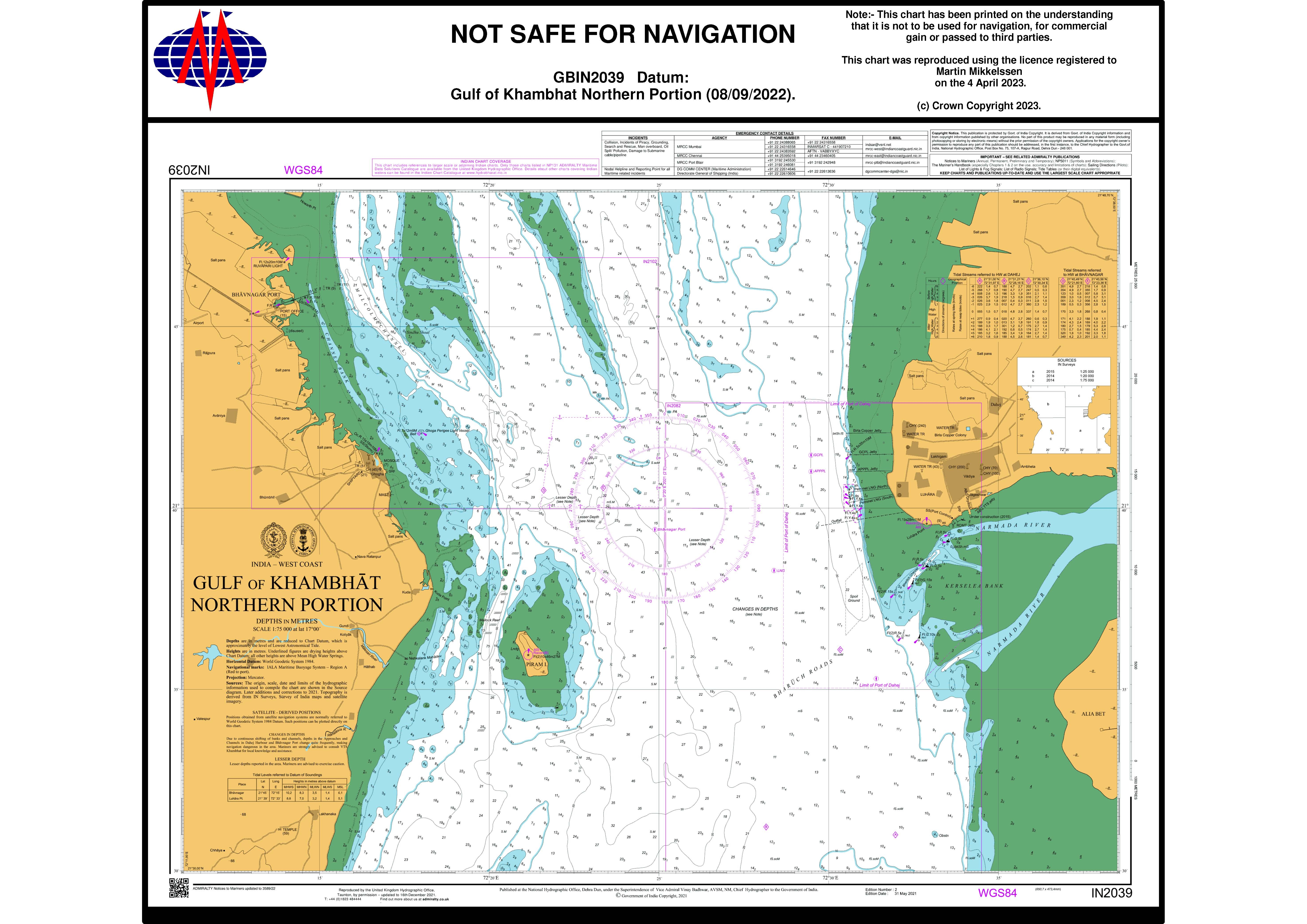 Official ADMIRALY nautical chart distributor for Persian Gulf & India