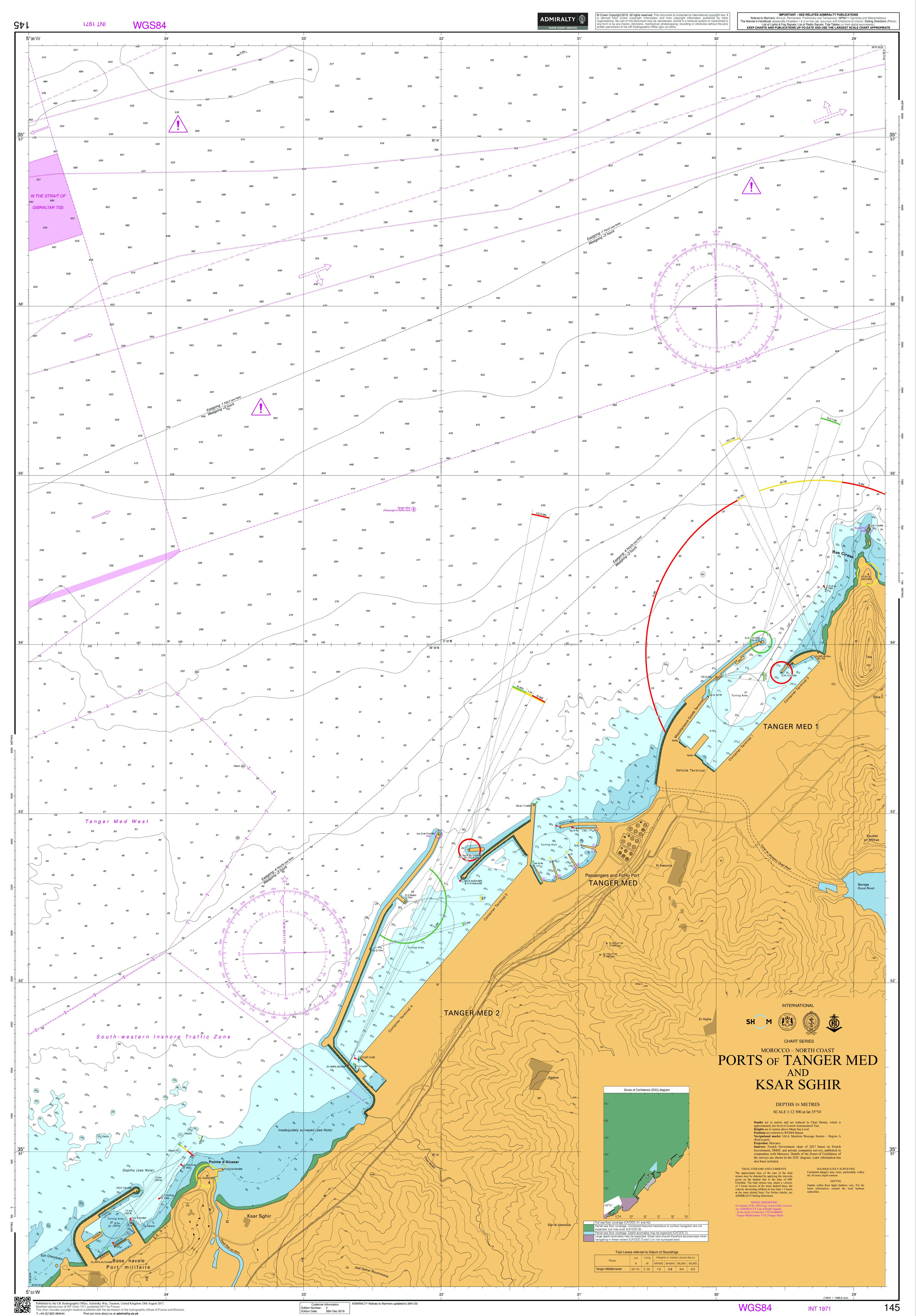 Nautical Chart 145 Port Tanger Med and Ksar-es-Srhir.
