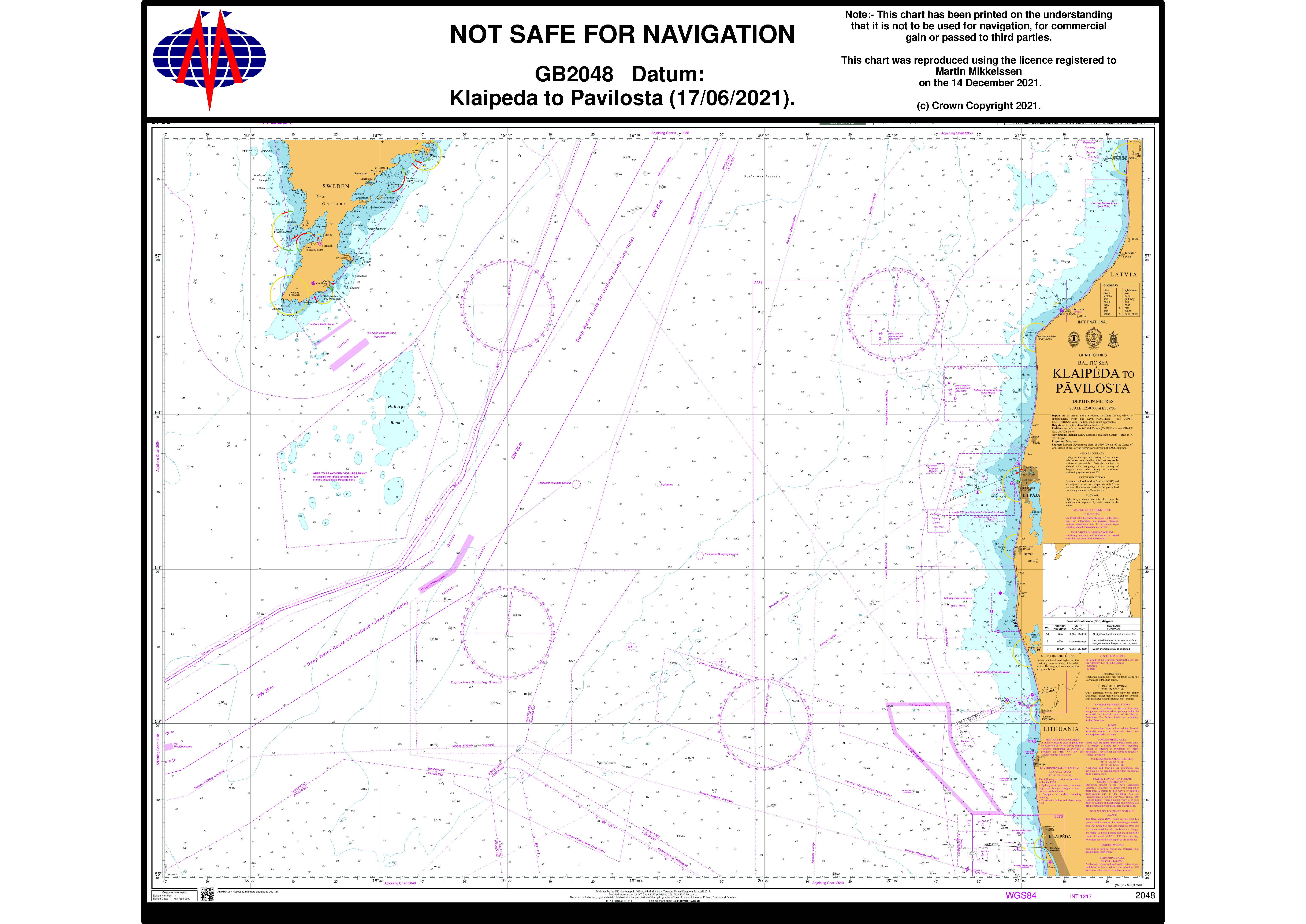 Official ADMIRALTY nautical chart distributor for the Baltic Sea