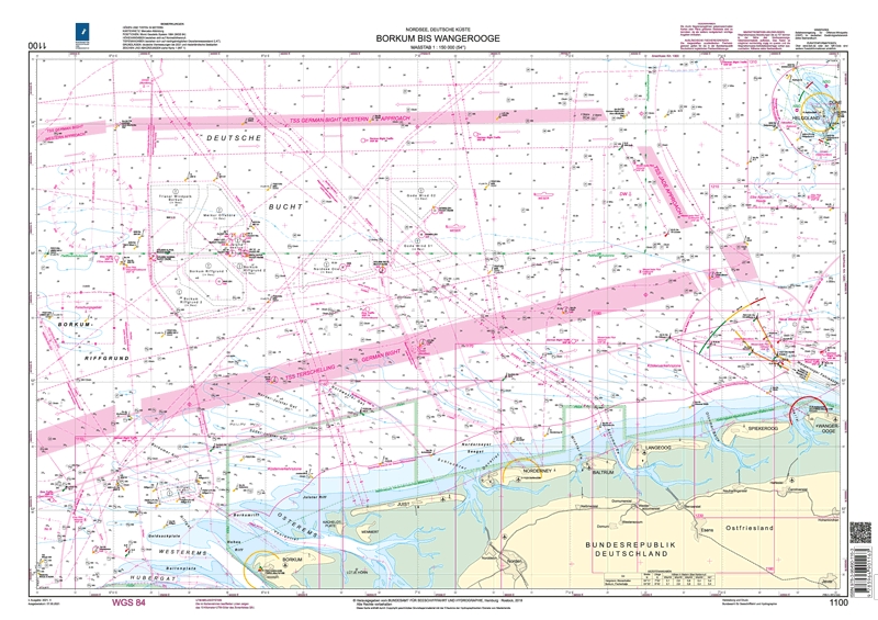 Nautical Chart 1100 Borkum bis Wangerooge