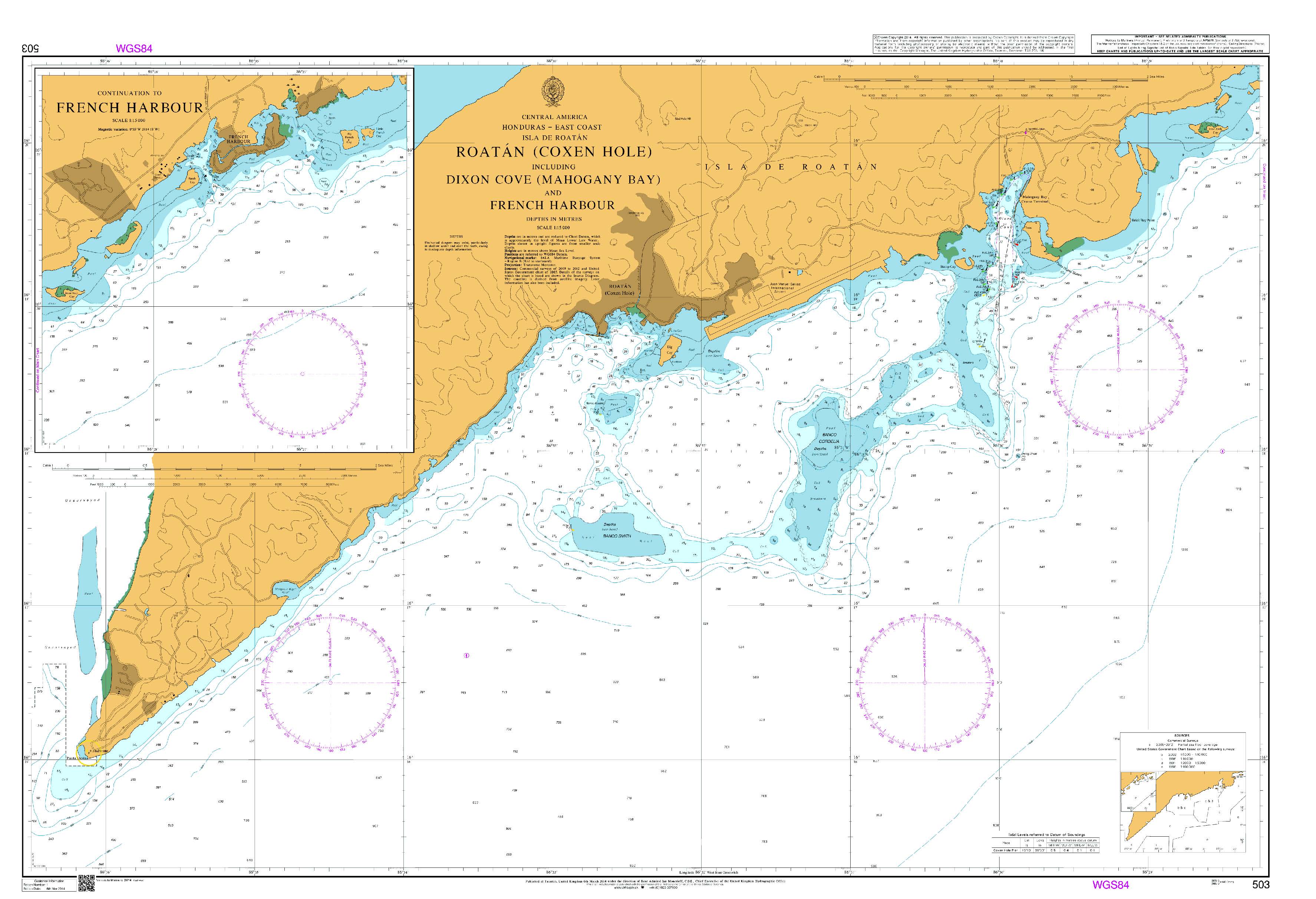 Nautical Chart 503 Isla de Roatan