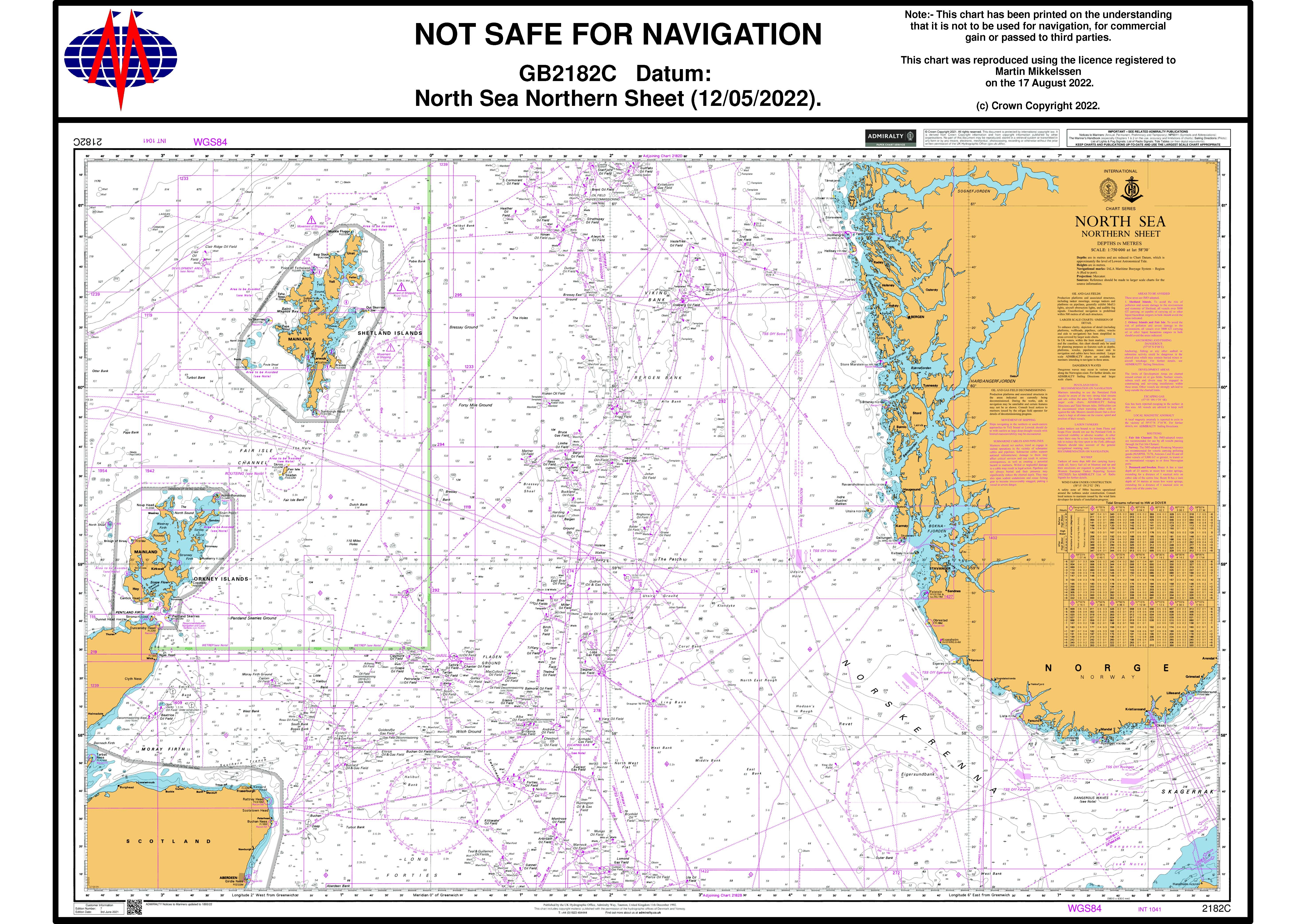 Official ADMIRALY nautical chart distributor for Eastern North Sea