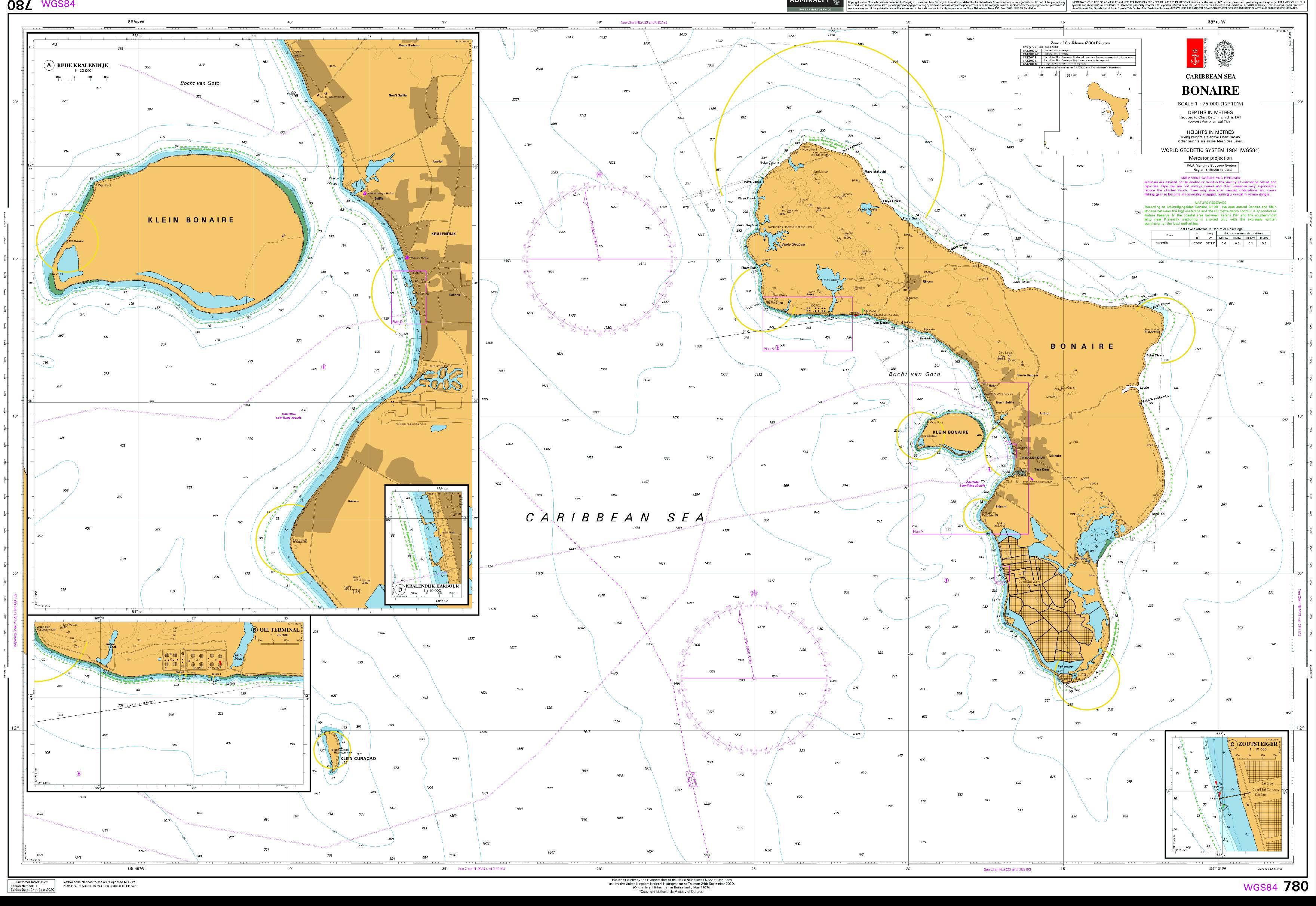 Nautical Chart 780 Bonaire