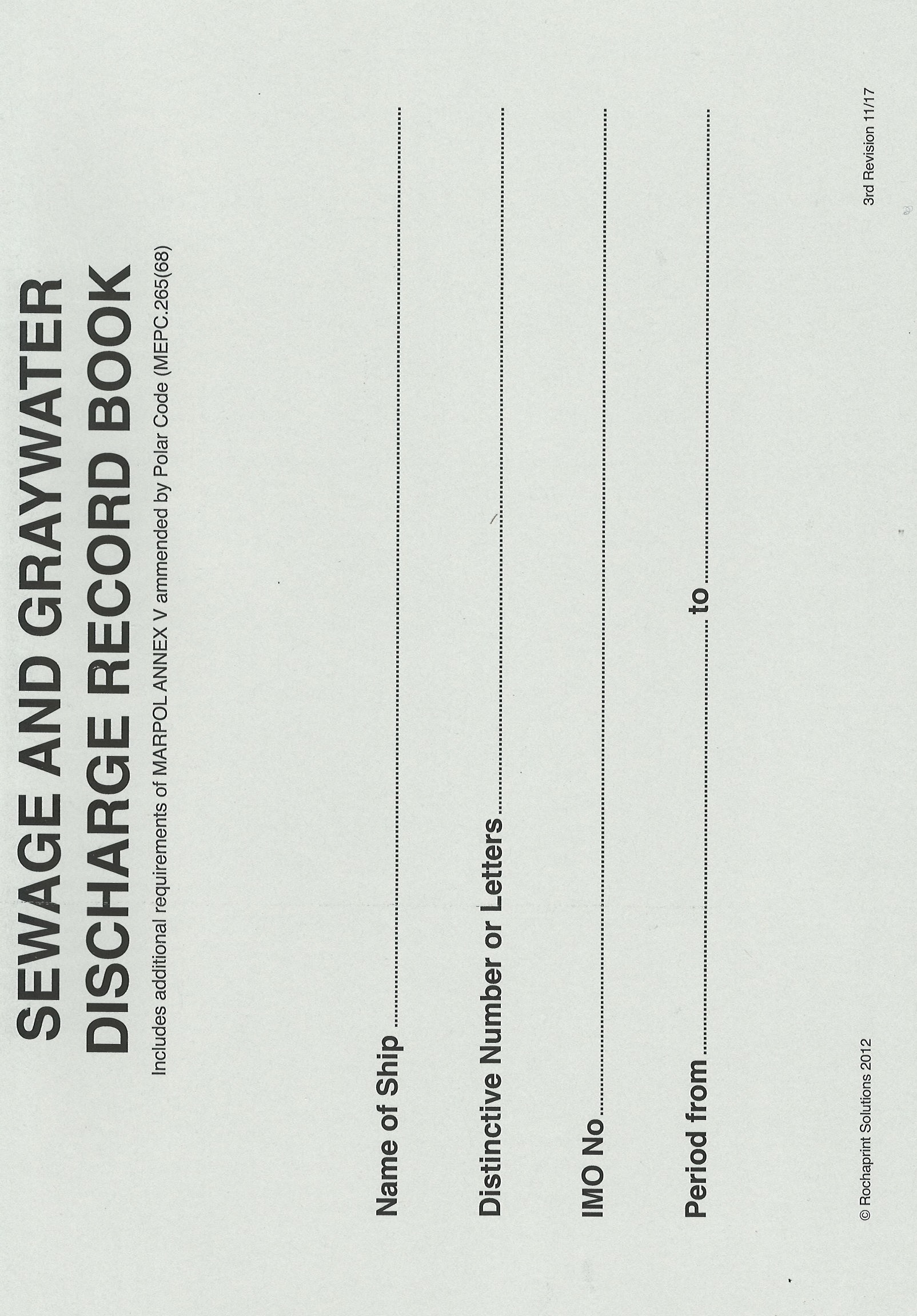 Sewage & Graywater Record Book