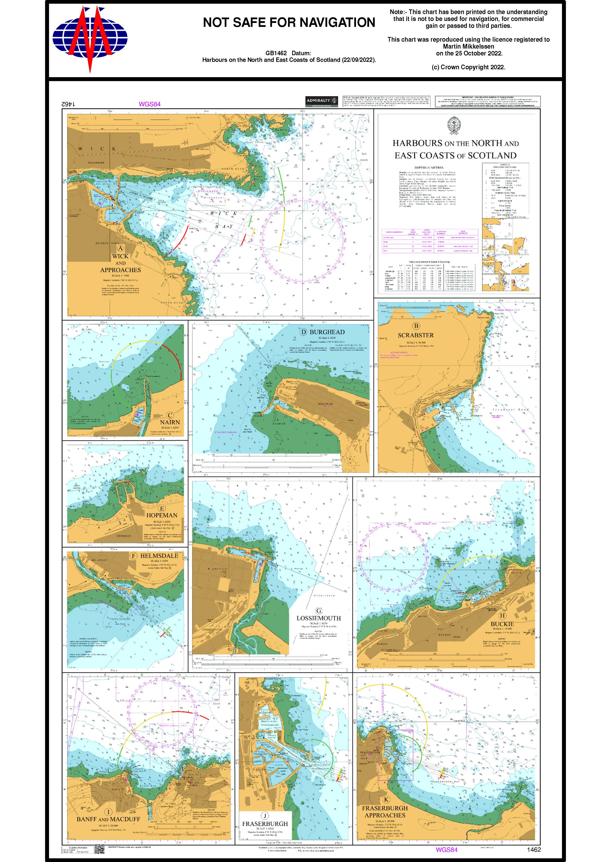 Nautical Chart 1462 Scotland, Harbours of North and E